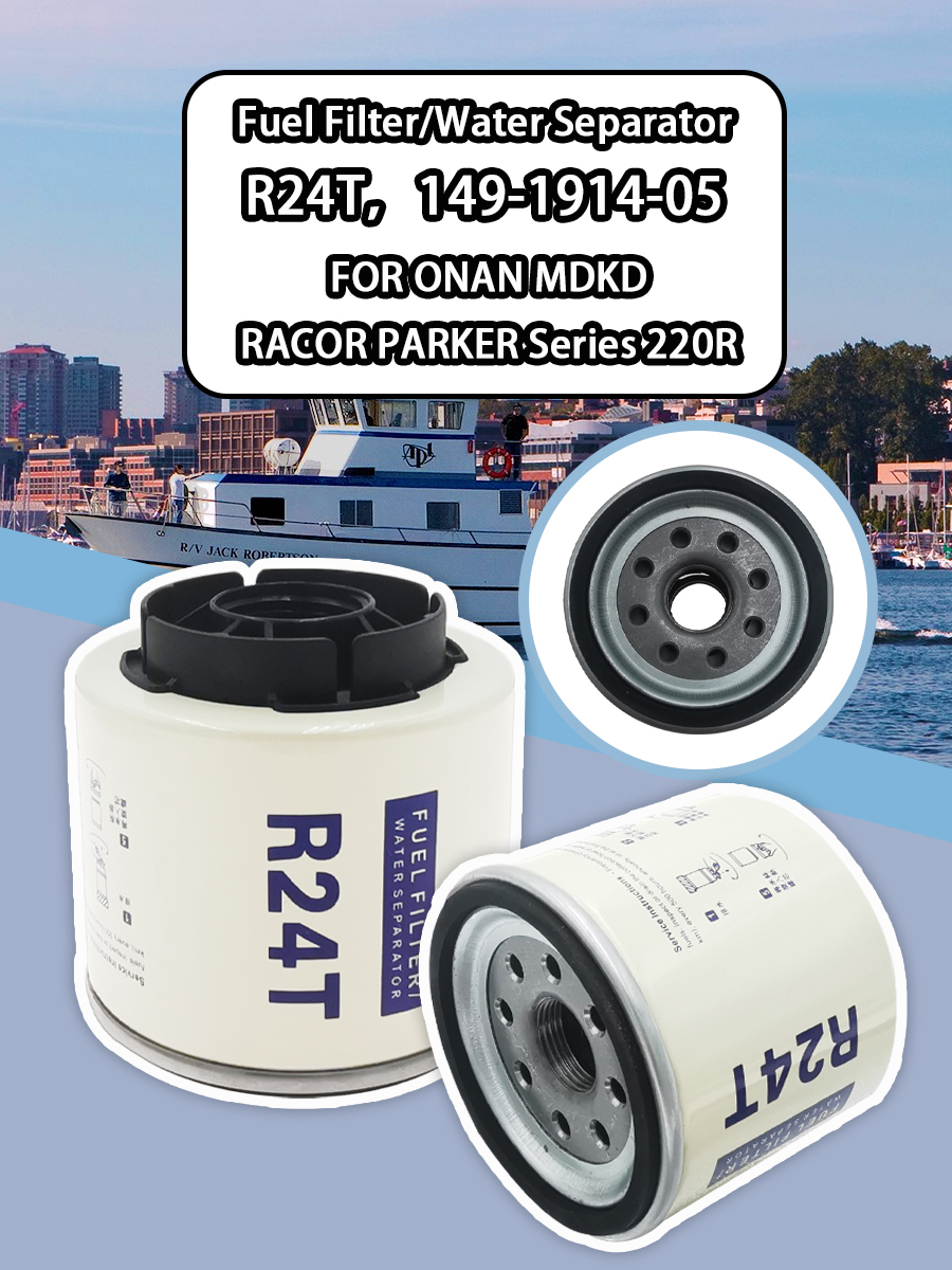 Fuel Filter/Water Separator R24T，149-1914-05 FOR ONAN MDKD RACOR PARKER ...