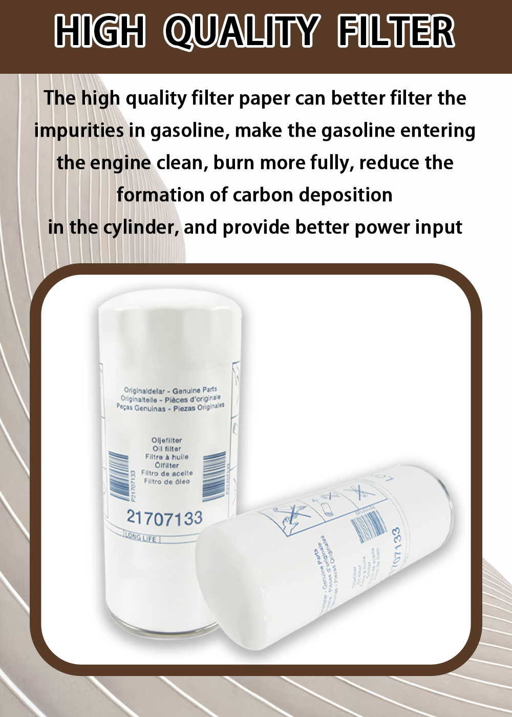 Oil Filter Spare Parts 21707133 for Volvo D9 D11 D12 D16 D162 D163 D165 ...