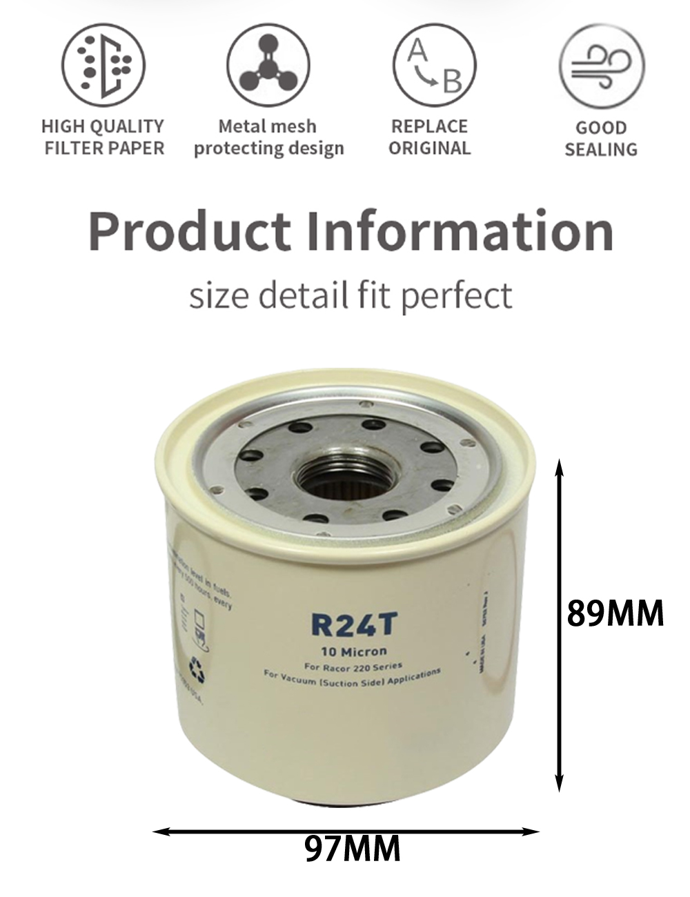 Fuel Filter/Water Separator R24T，149-1914-05 FOR ONAN MDKD RACOR PARKER ...